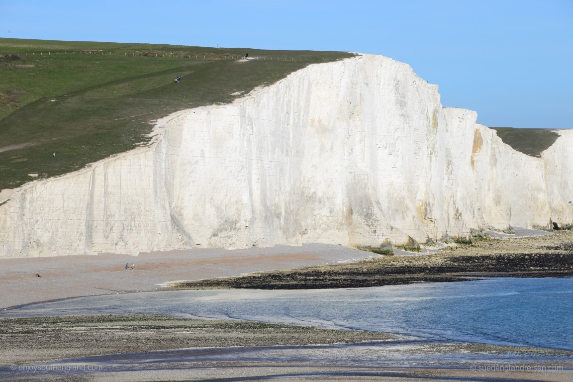 Seven Sisters [East Sussex] -white chalk cliffs on a steep coast
