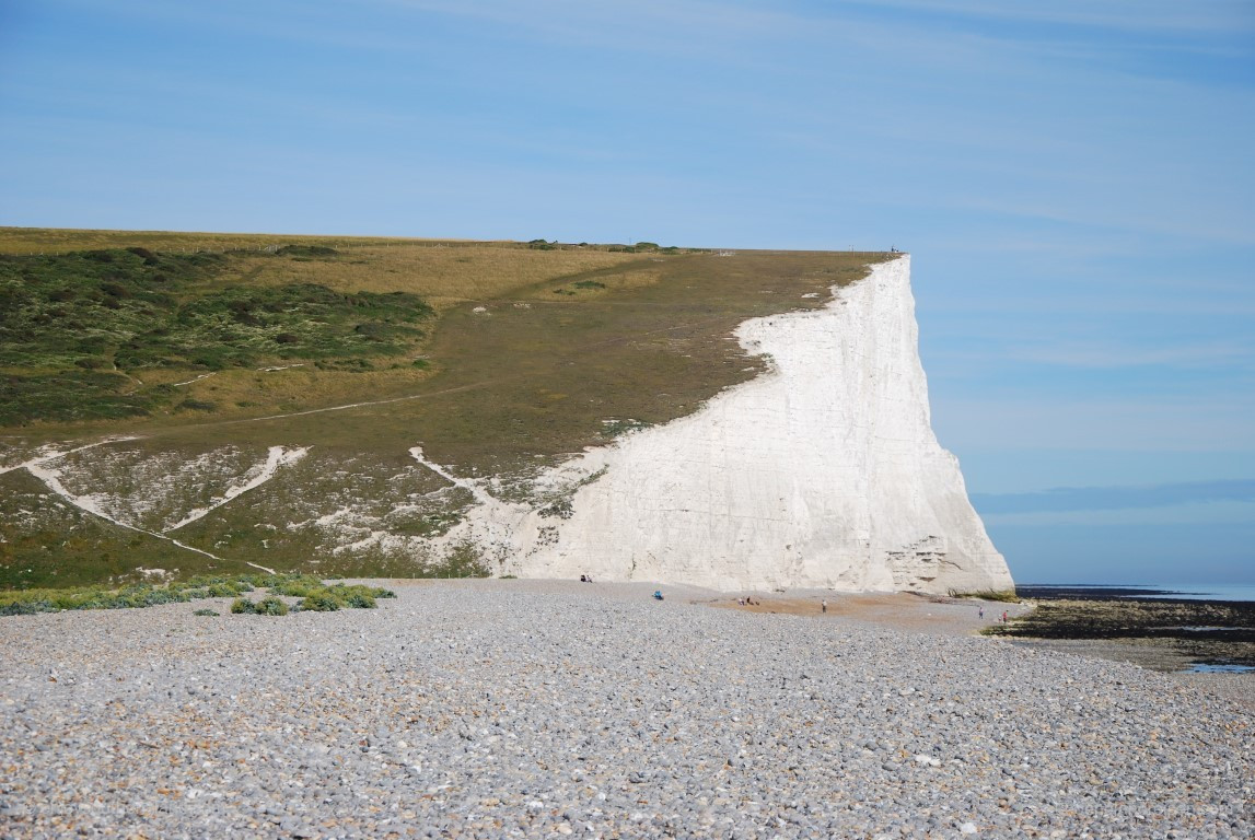 Seven Sisters [East Sussex] -white chalk cliffs on a steep coast